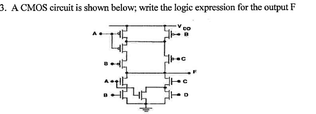 Solved A CMOS circuit is shown below; write the logic | Chegg.com