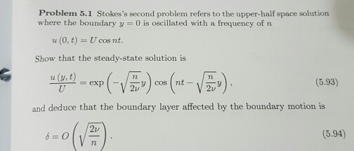 Stokes's second problem refers to the upper-half | Chegg.com