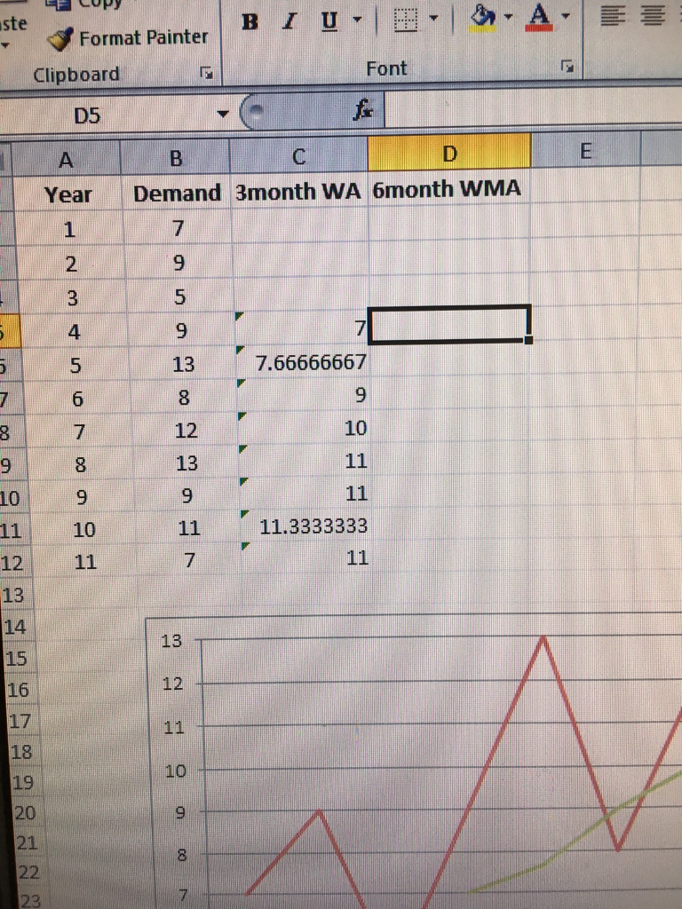 Solved Calculate 6 Months Weighted Average In Excel With Chegg