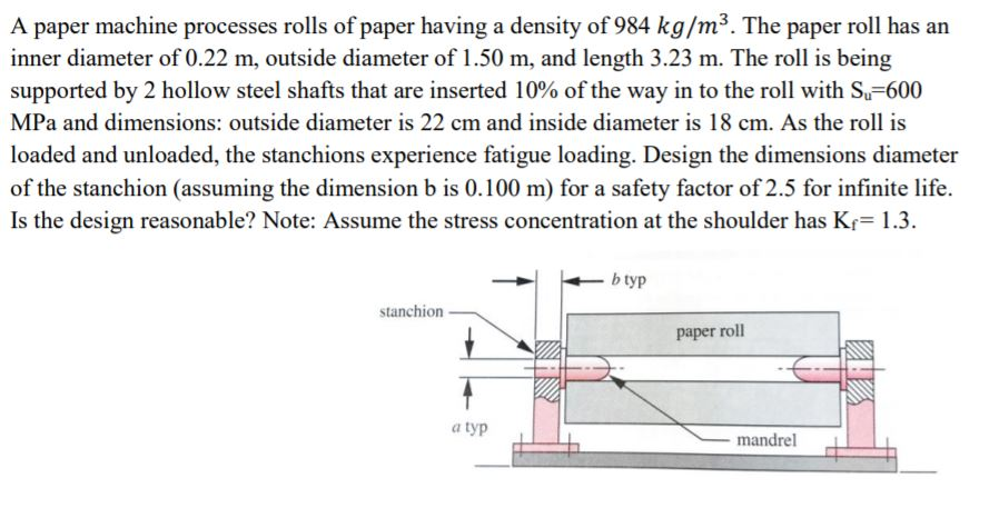 Solved A paper machine processes rolls of paper having a | Chegg.com