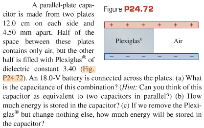 Solved A parallel-plate capacitor is made from two plates | Chegg.com