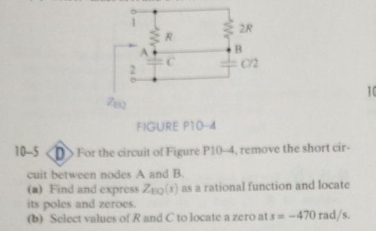 Solved 2R 수C2 10 210 FIGURE P10-4 For the circuit of Figure | Chegg.com