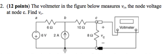 Solved The voltmeter in the figure below measures v_c, the | Chegg.com