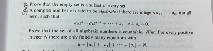 Solved Prove that the empty set is a subset of every set A | Chegg.com