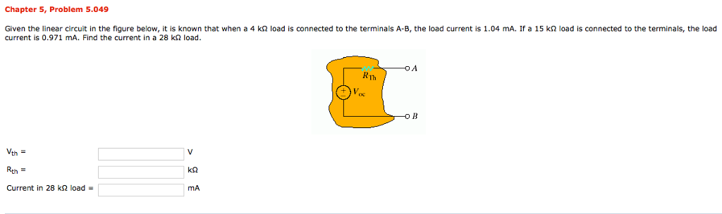 Solved Chapter S, Problem 5.049 Given the linear circuit in | Chegg.com