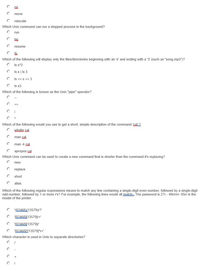Solved Which Unix Command Is Used To Move A File To A