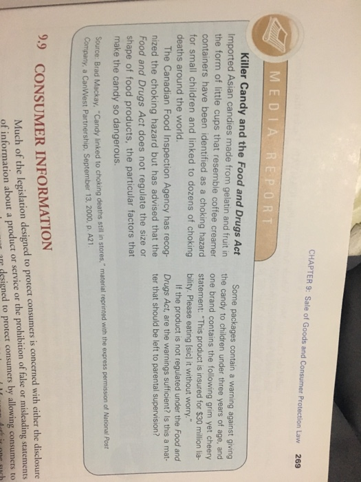 B. Media Report: How far should consumer protection | Chegg.com