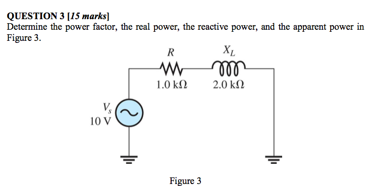 Solved Determine the power factor, the real power, the | Chegg.com