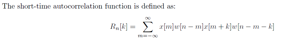 Solved The short-time autocorrelation function is defined | Chegg.com