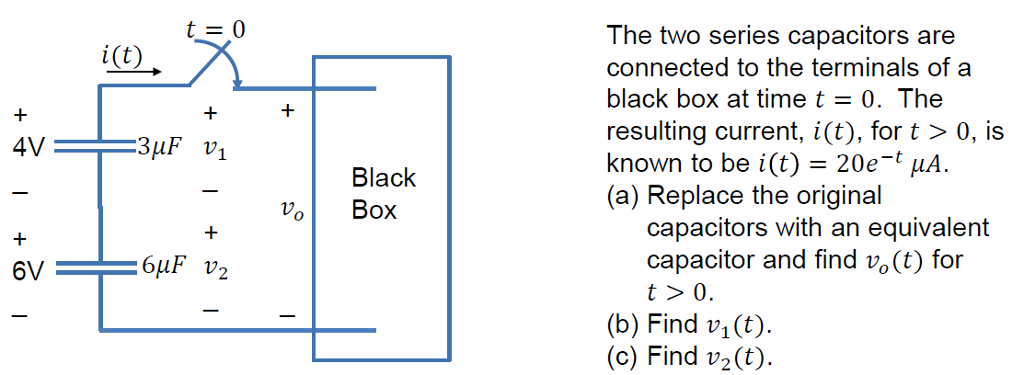 Solved The two series capacitors are connected to the | Chegg.com
