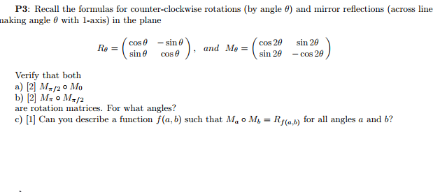 Solved P3: Recall the formulas for counter-clockwise | Chegg.com