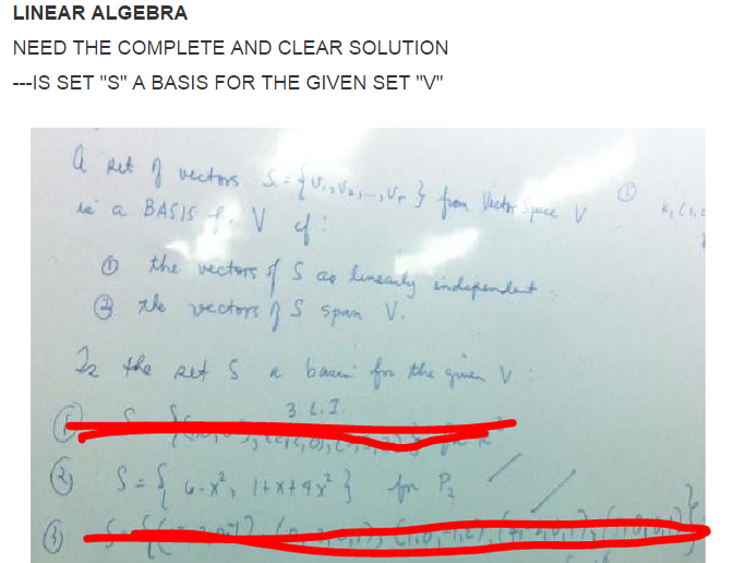 Solved LINEAR ALGEBRA NEED THE COMPLETE AND CLEAR SOLUTION | Chegg.com