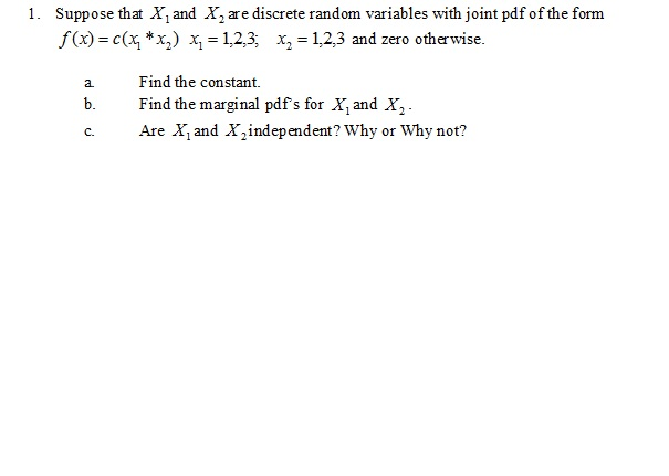 Solved Suppose that X1 and X2 are discrete random variables | Chegg.com