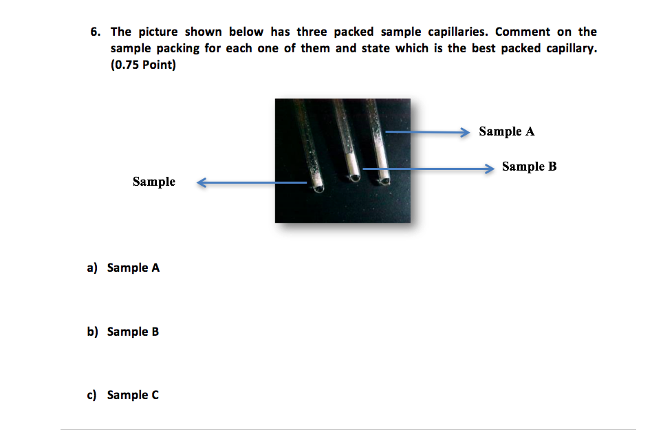 Solved 6. The picture shown below has three packed sample | Chegg.com