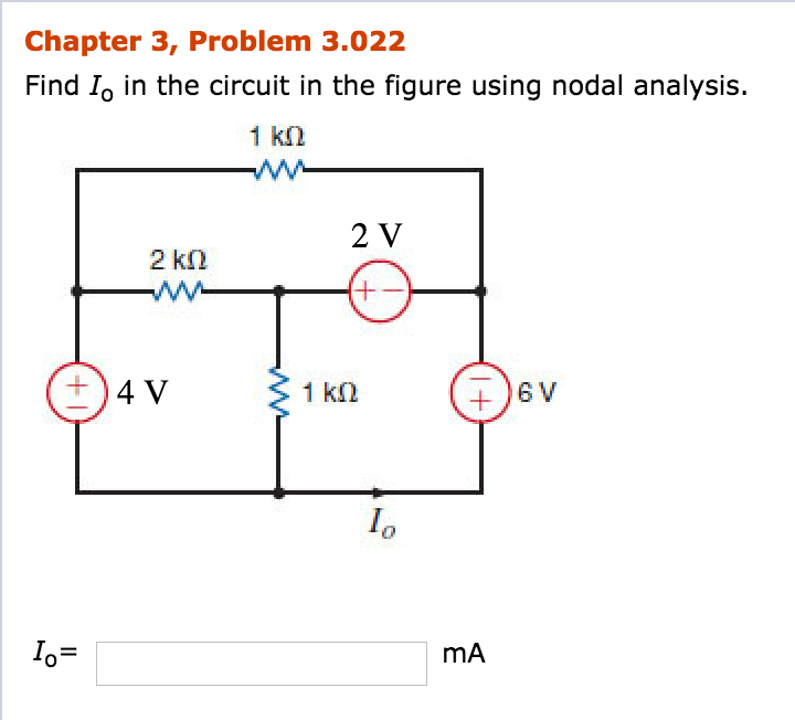 Solved Find I_0 in the circuit in the figure using nodal | Chegg.com