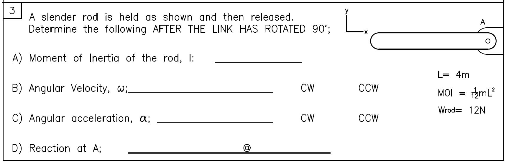 Solved A slender rod is held as shown and then released. | Chegg.com
