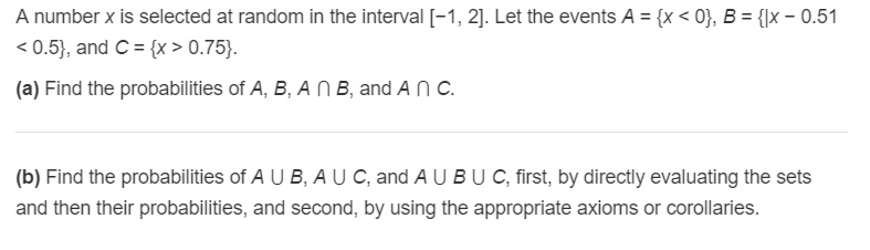 Solved A number x is selected at random in the interval [-1, | Chegg.com