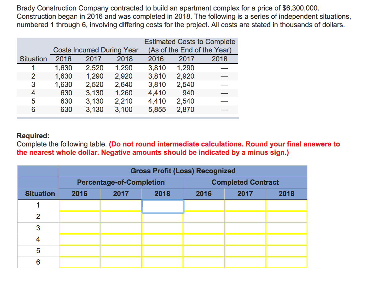 Solved Brady Construction Company contracted to build an | Chegg.com
