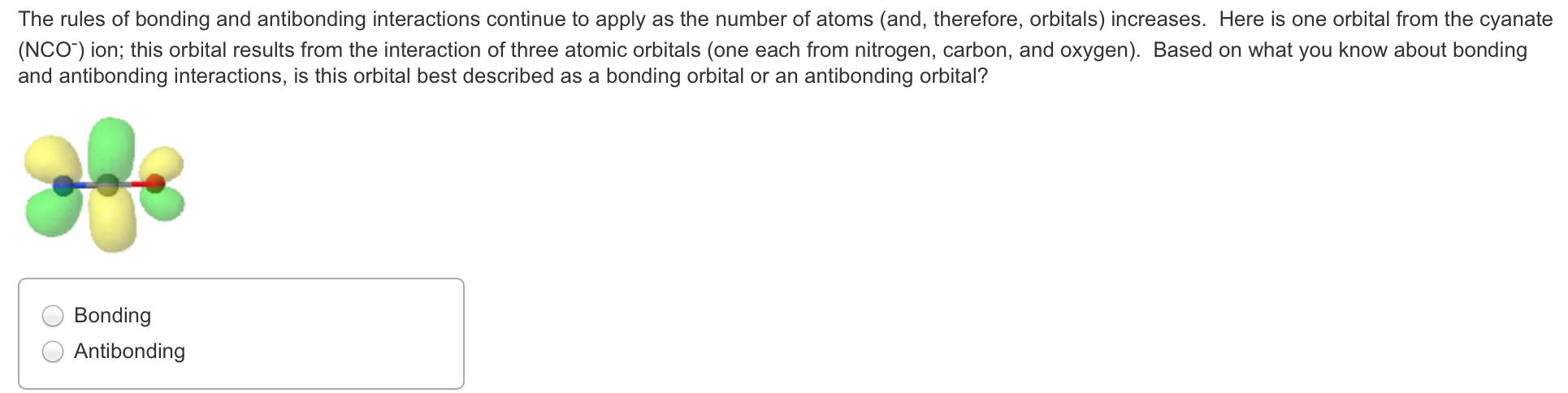 Solved The rules of bonding and antibonding interactions | Chegg.com
