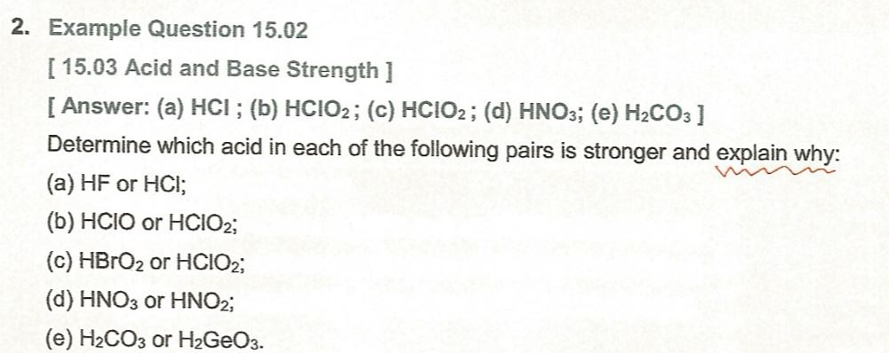 Solved Determine which acid in each of the following pairs | Chegg.com