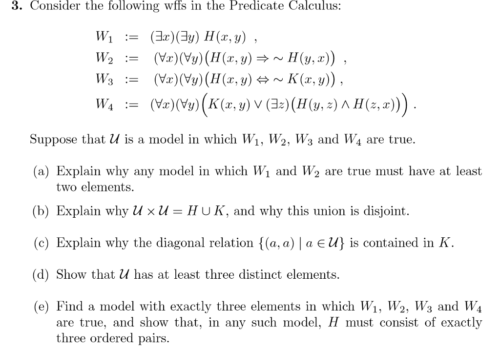 Solved Consider the following wffs in the Predicate | Chegg.com