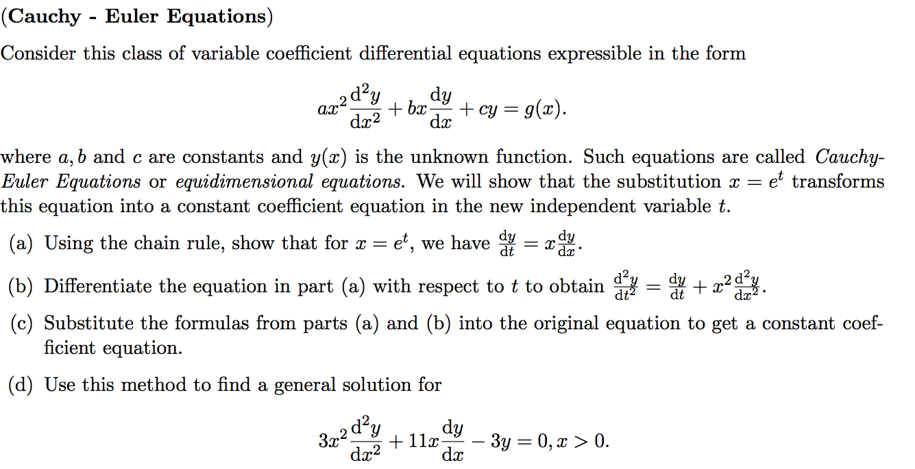 Consider this class of variable coefficient | Chegg.com