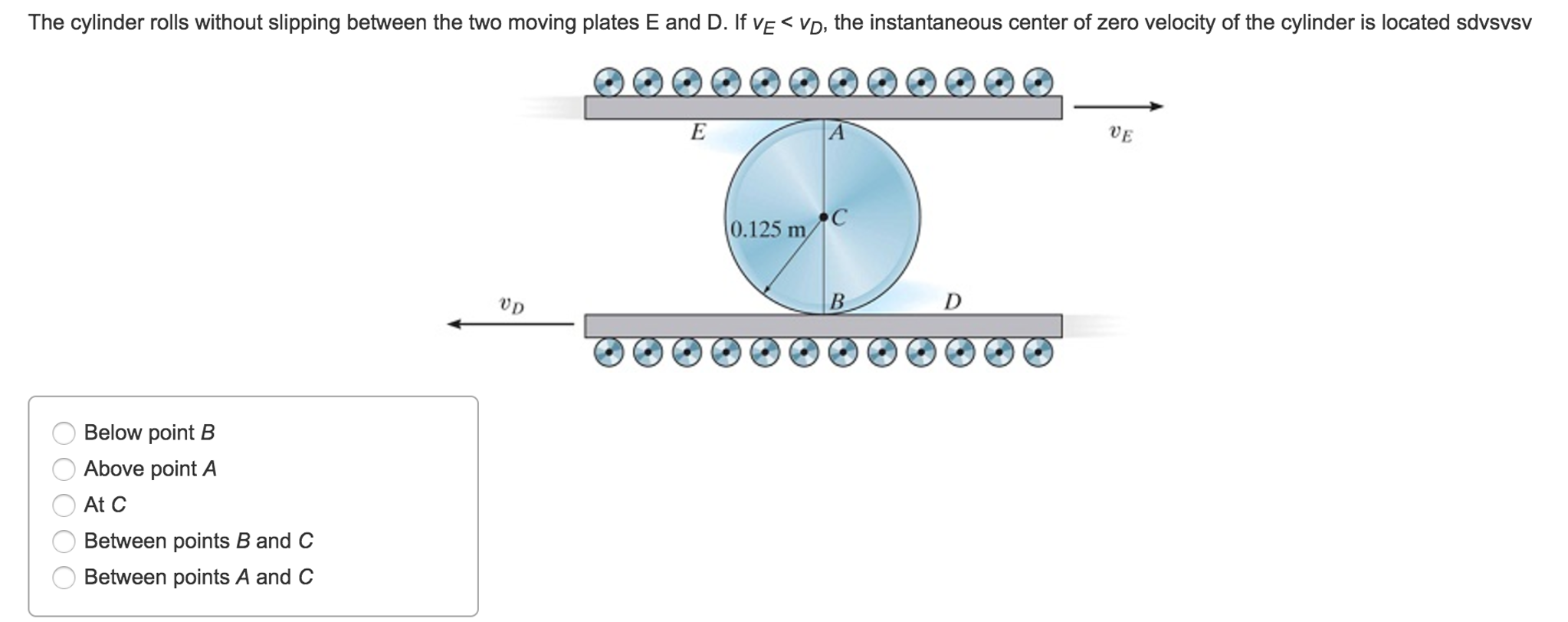 Solved The cylinder rolls without slipping between the two | Chegg.com