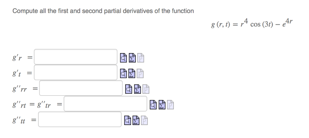 Solved Compute all the first and second partial derivatives | Chegg.com
