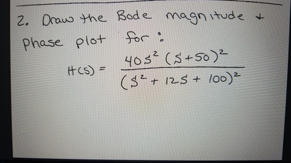 Solved Onuoyne Bode magnitude Phase plot For (s) = | Chegg.com