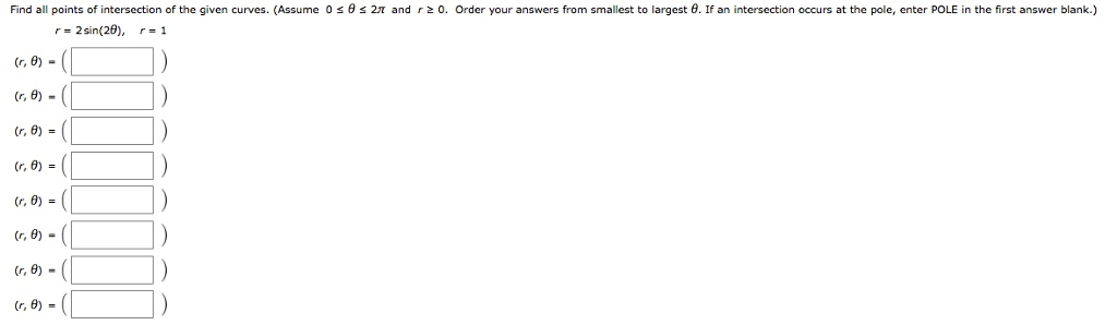 Solved Find all points of intersection of the given curves. | Chegg.com