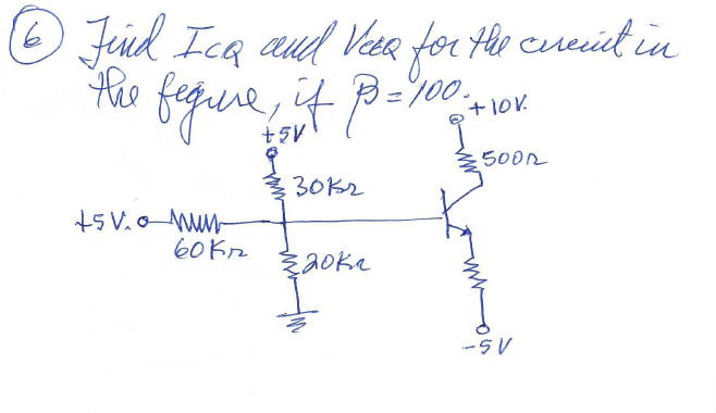 Solved The problem says: Find Icq and Vcq for the circuit in | Chegg.com