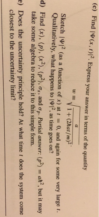Solved The gaussian wave packet. A free particle has the ini | Chegg.com