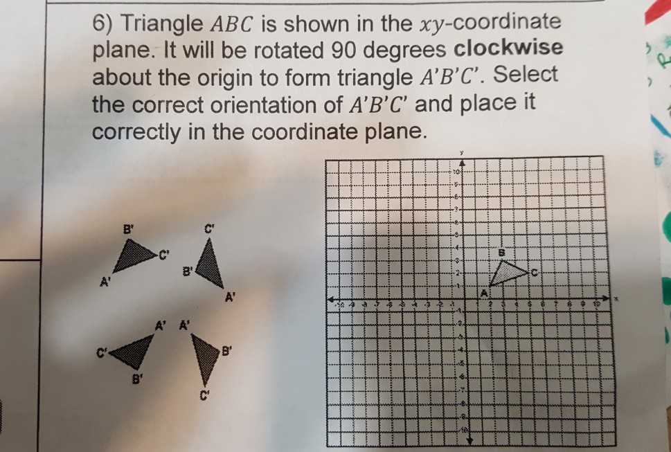 Solved 6) Triangle ABC is shown in the xy-coordinate plane. | Chegg.com