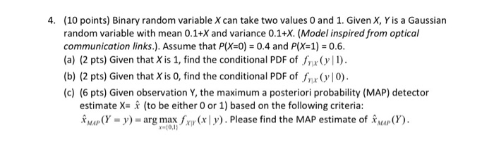 Binary Random Variable X Can Take Two Values 0 And 1 8584