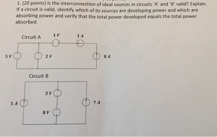 Solved Is the interconnection of ideal sources in circuits | Chegg.com