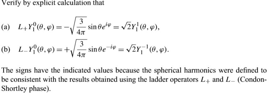 Solved Verify by explicit calculation that 4π 4π The signs | Chegg.com