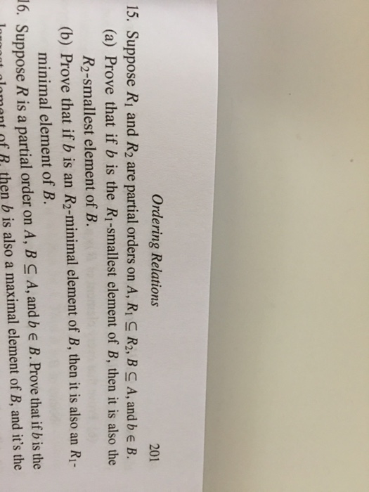 Solved Ordering Relations 201 15. Suppose R1 and R2 are | Chegg.com