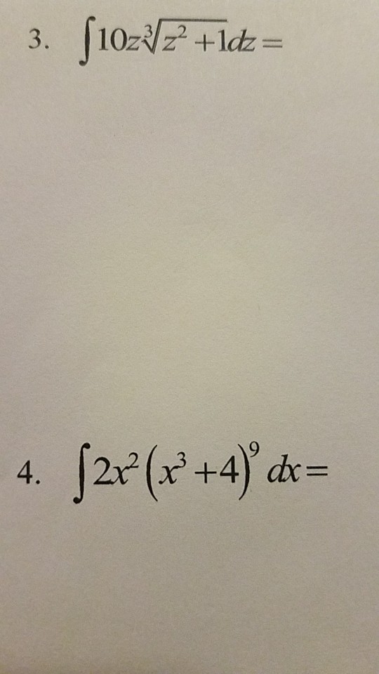 Solved basic integration | Chegg.com