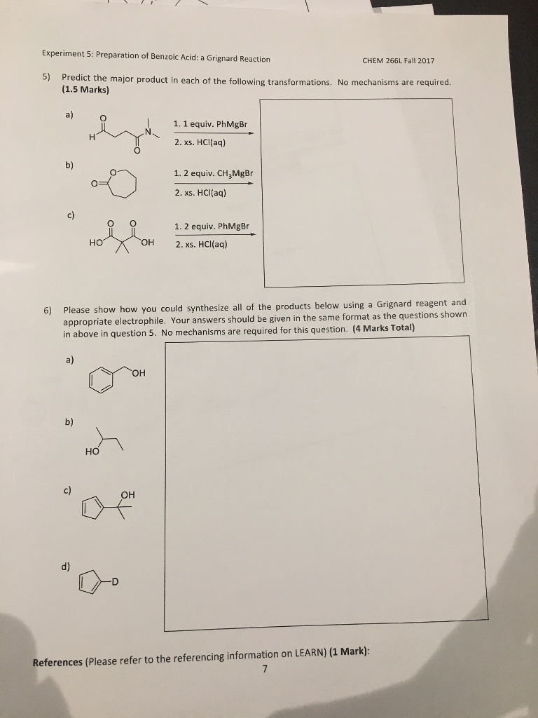 Solved Experiment 5: Preparation of Benzoic Acid: a Grignard | Chegg.com