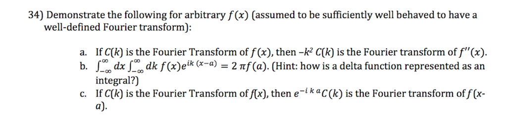 Solved 34) Demonstrate the following for arbitrary f (x) | Chegg.com