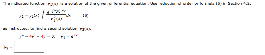 Solved: The Indicated Function Y_1(x) Is A Solution Of The... | Chegg.com