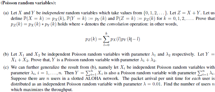 Solved (Poisson random variables): (a) Let X and Y be | Chegg.com