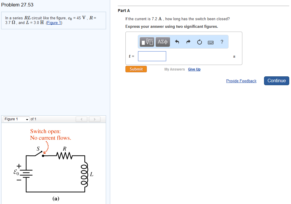 Solved Problem 27.53 Part A In a series RL circuit like the | Chegg.com