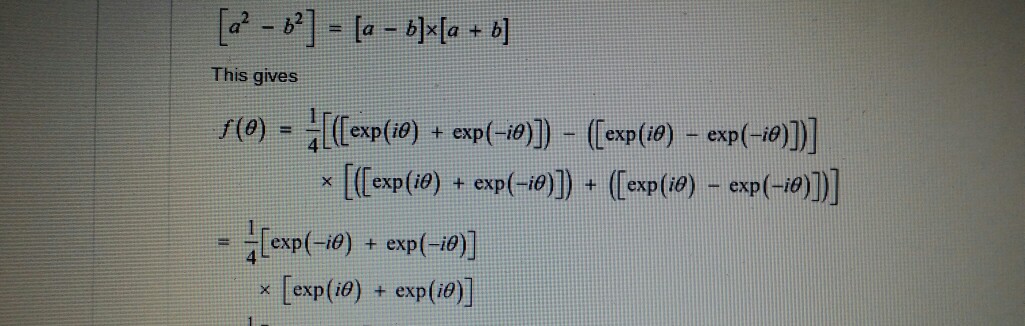 Solved This gives [exp(a) + exp(-io])-([exp(a)-exp(#) )] x | Chegg.com