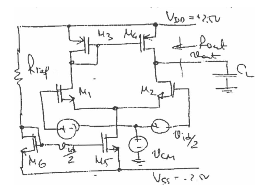 Solved Design the current-mirror-loaded differential MOSFET | Chegg.com