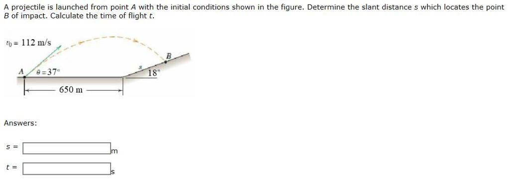 Solved A projectile is launched from point A with the | Chegg.com
