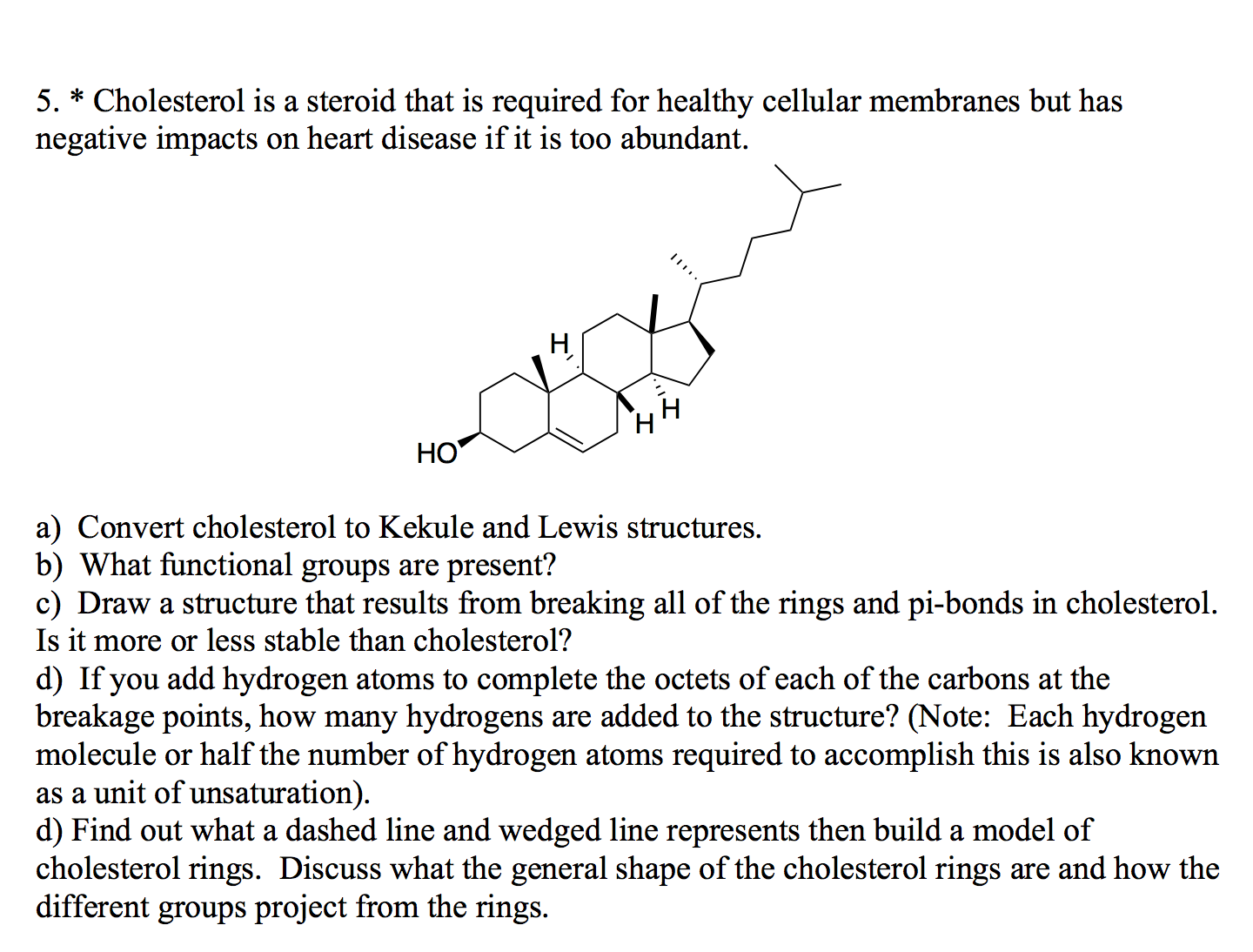 Cholesterol Lewis Dot Structure