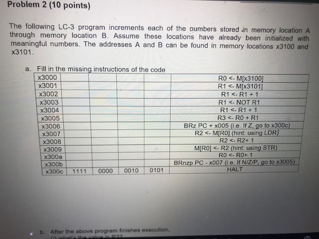 The Following Lc 3 Program Increments Each Of