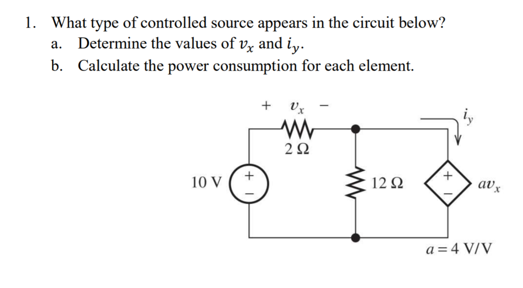 Solved What type of controlled source appears in the circuit | Chegg.com