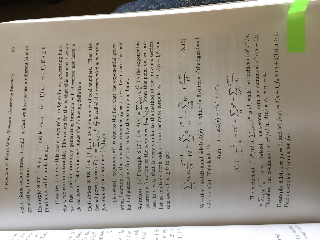 Solved Combinatorics Expoential Generating Functions Can